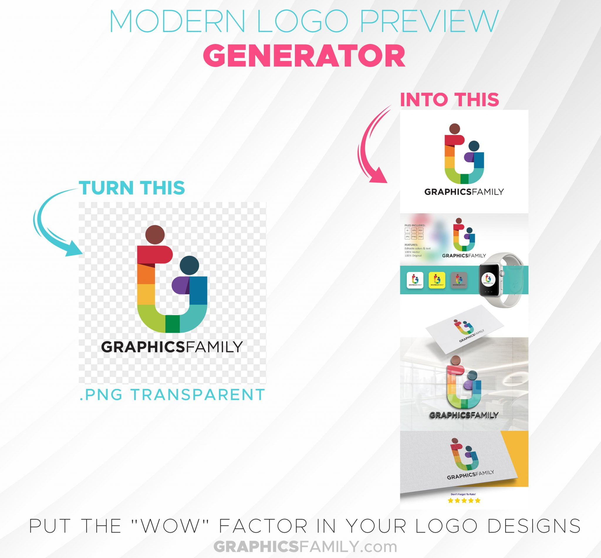 Modern Logo Preview Generator – GraphicsFamily