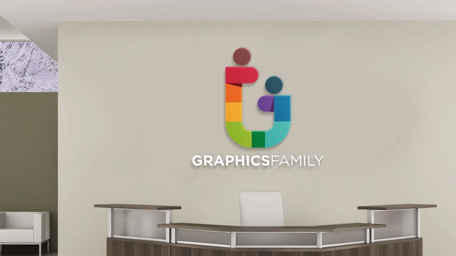 Office Front Desk Logo Mockup – GraphicsFamily