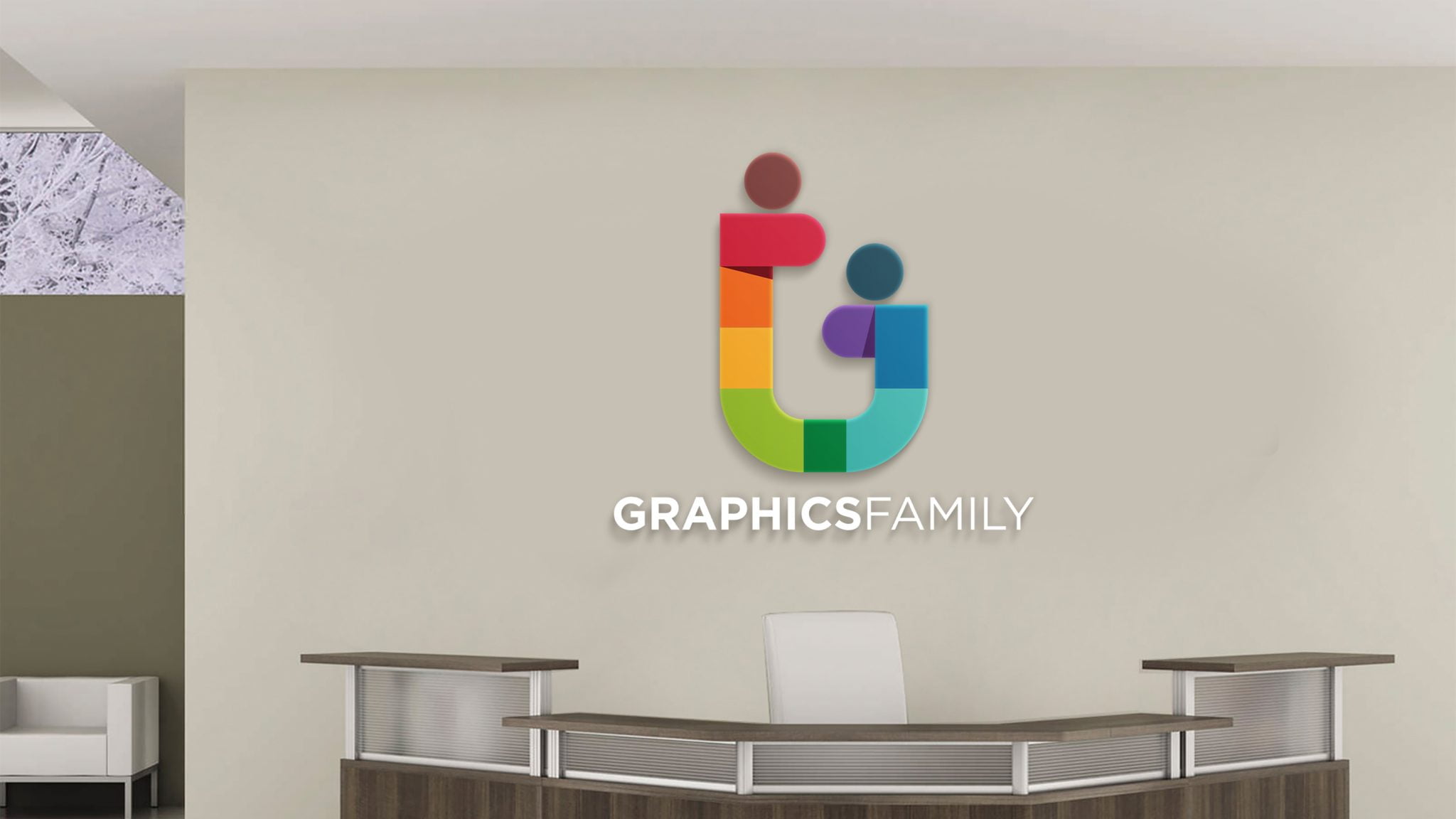 Office Front Desk Logo Mockup – GraphicsFamily