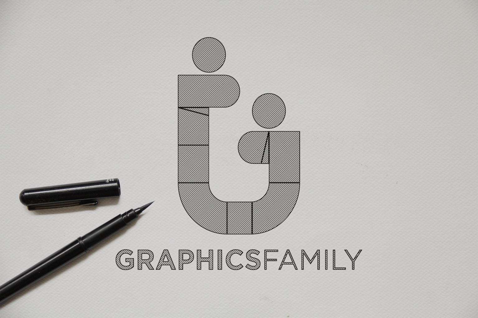 Outline Sketch Logo Mockup – GraphicsFamily