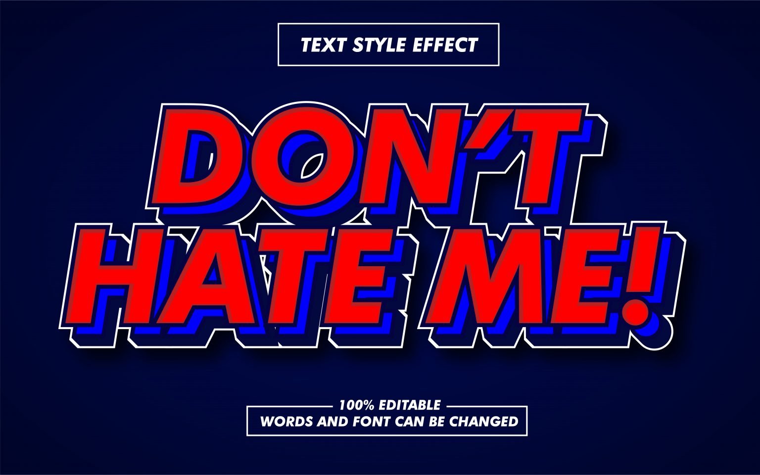 Red and Blue Bold Text Effect – GraphicsFamily