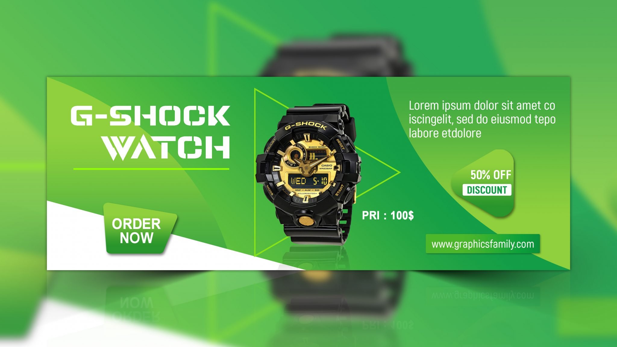 Watch Shop Facebook Cover Design – GraphicsFamily