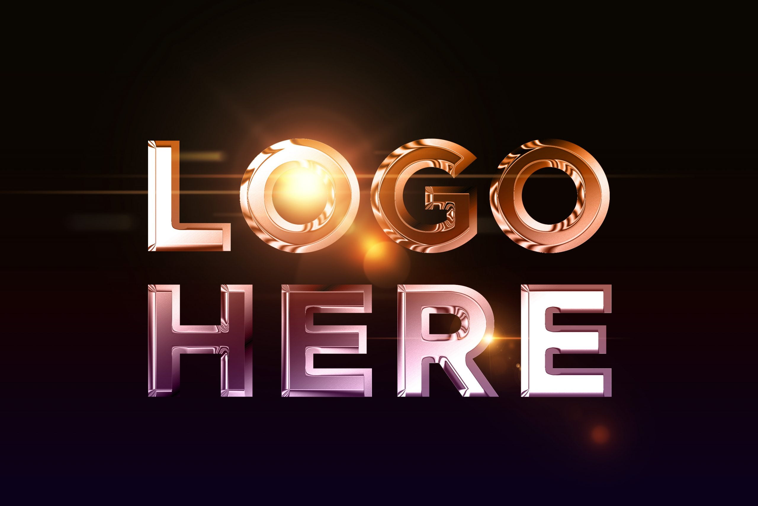 Chrome Effect Logo Mockup GraphicsFamily