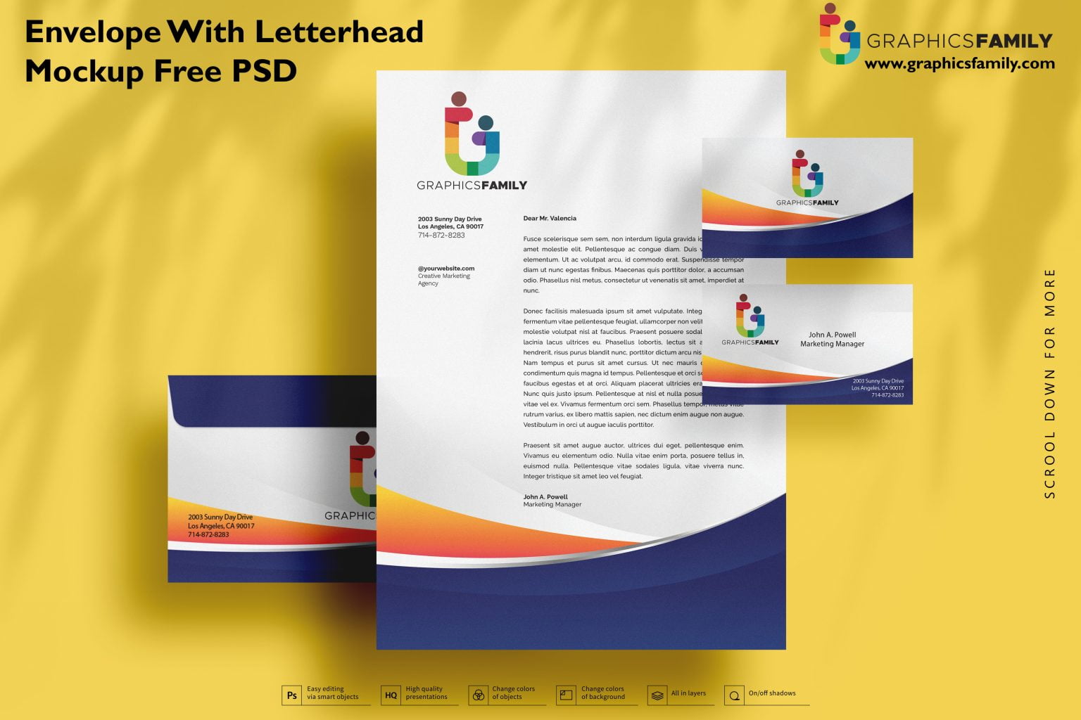 Envelope with Letterhead Mockup Free PSD – GraphicsFamily