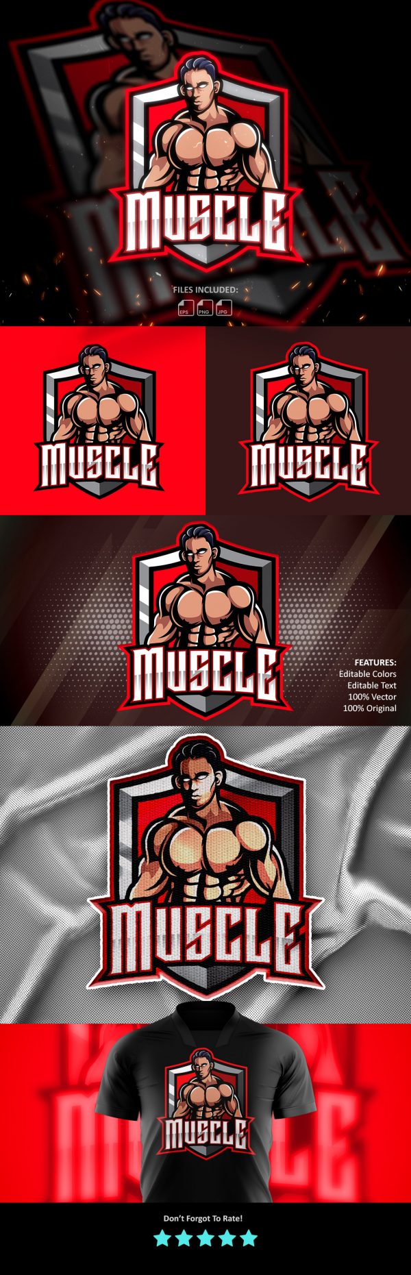 Muscle Fighter Esports Mascot Logo – GraphicsFamily