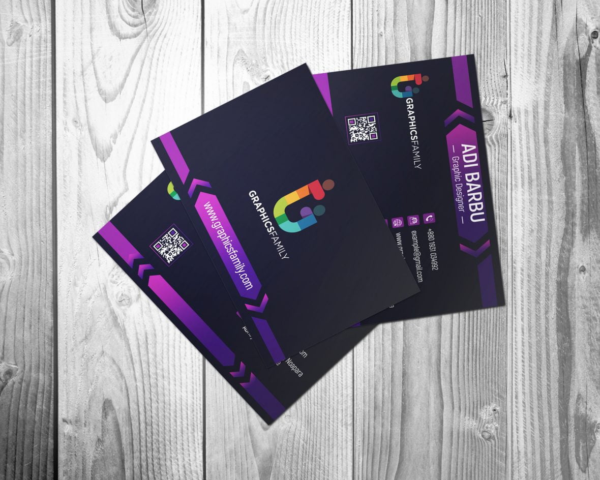 Elegant Dark Business Card Design – GraphicsFamily