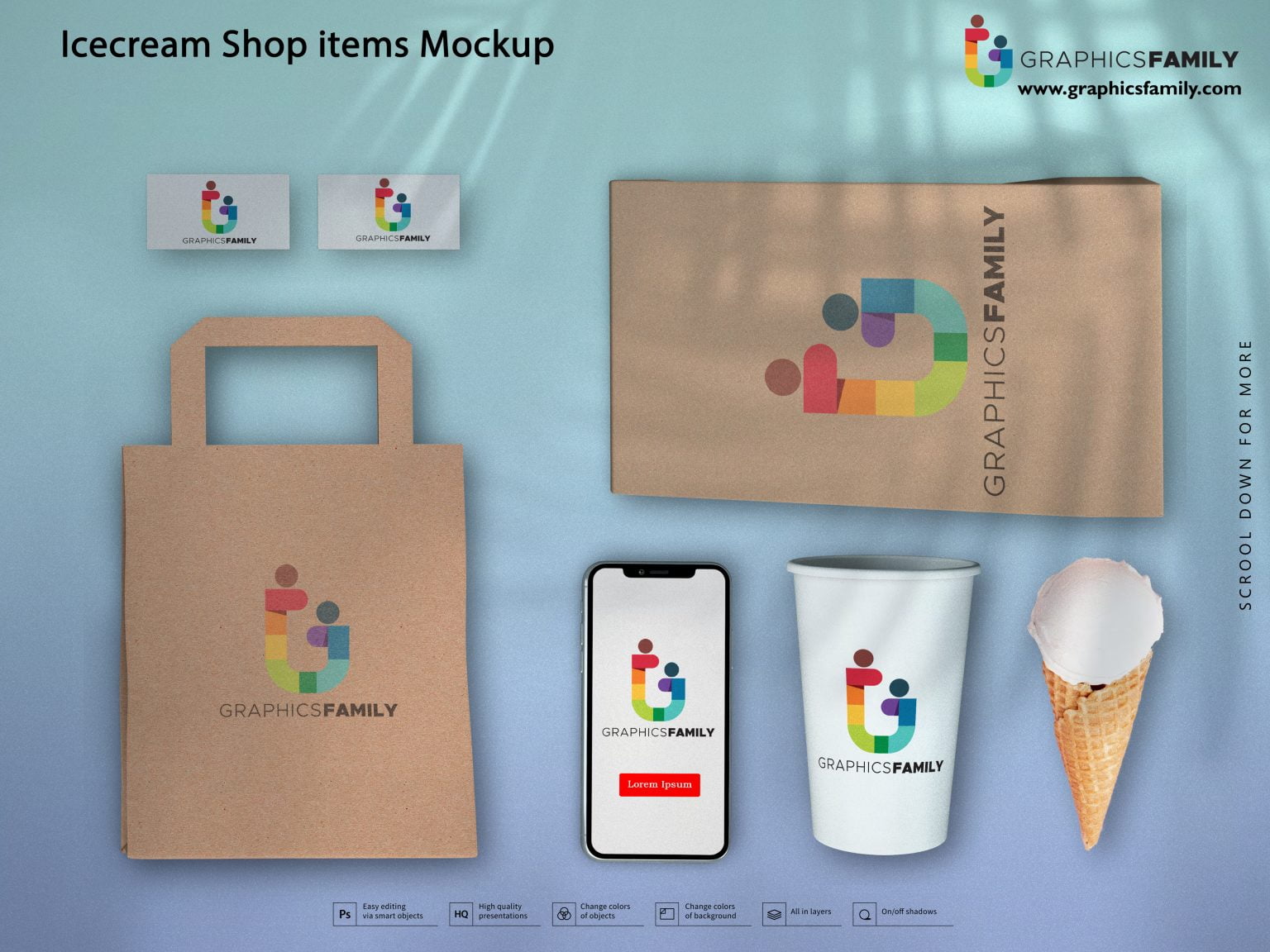 Icecream Shop Item Mockup – GraphicsFamily