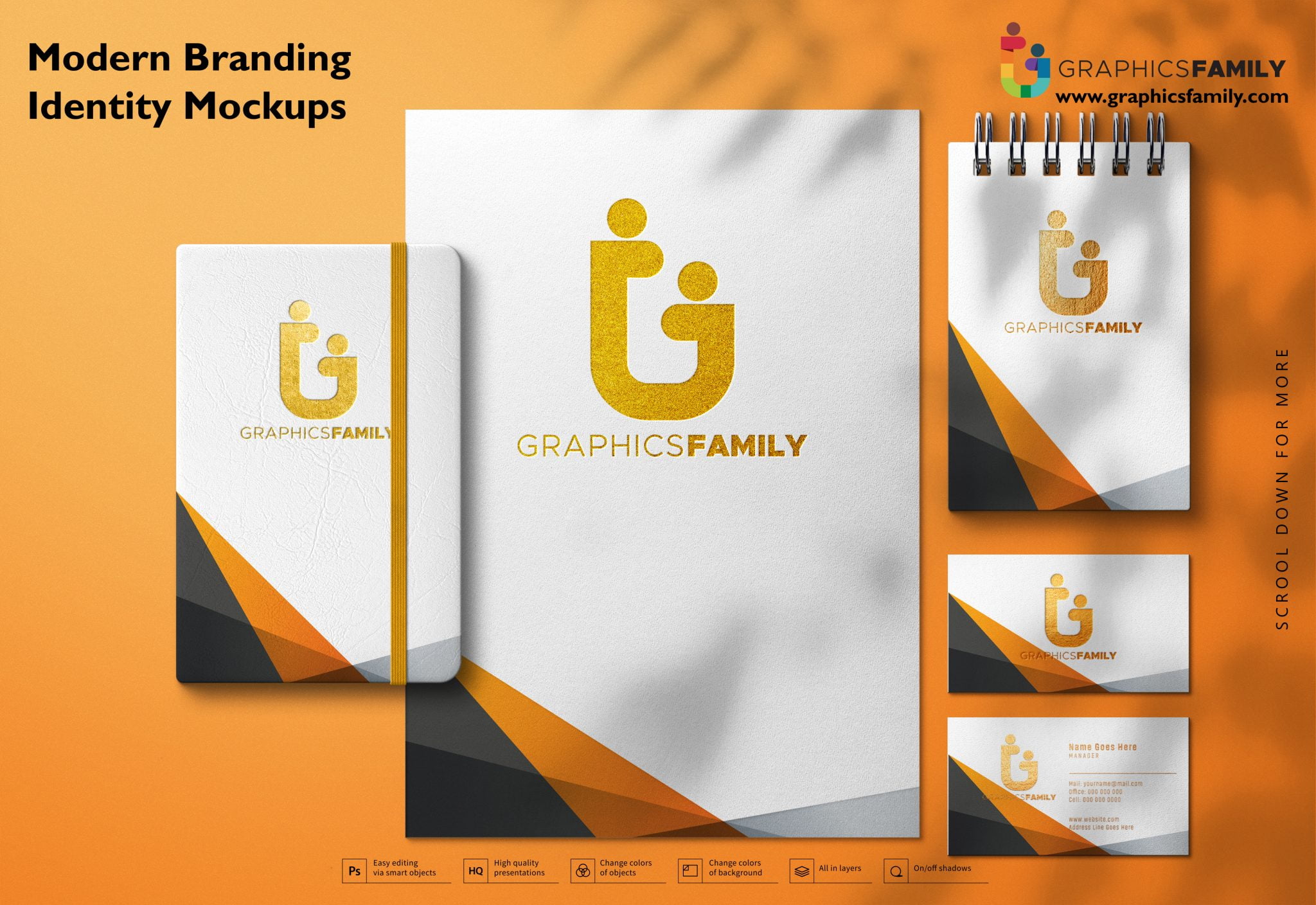 Modern Branding Identity Mockups – GraphicsFamily