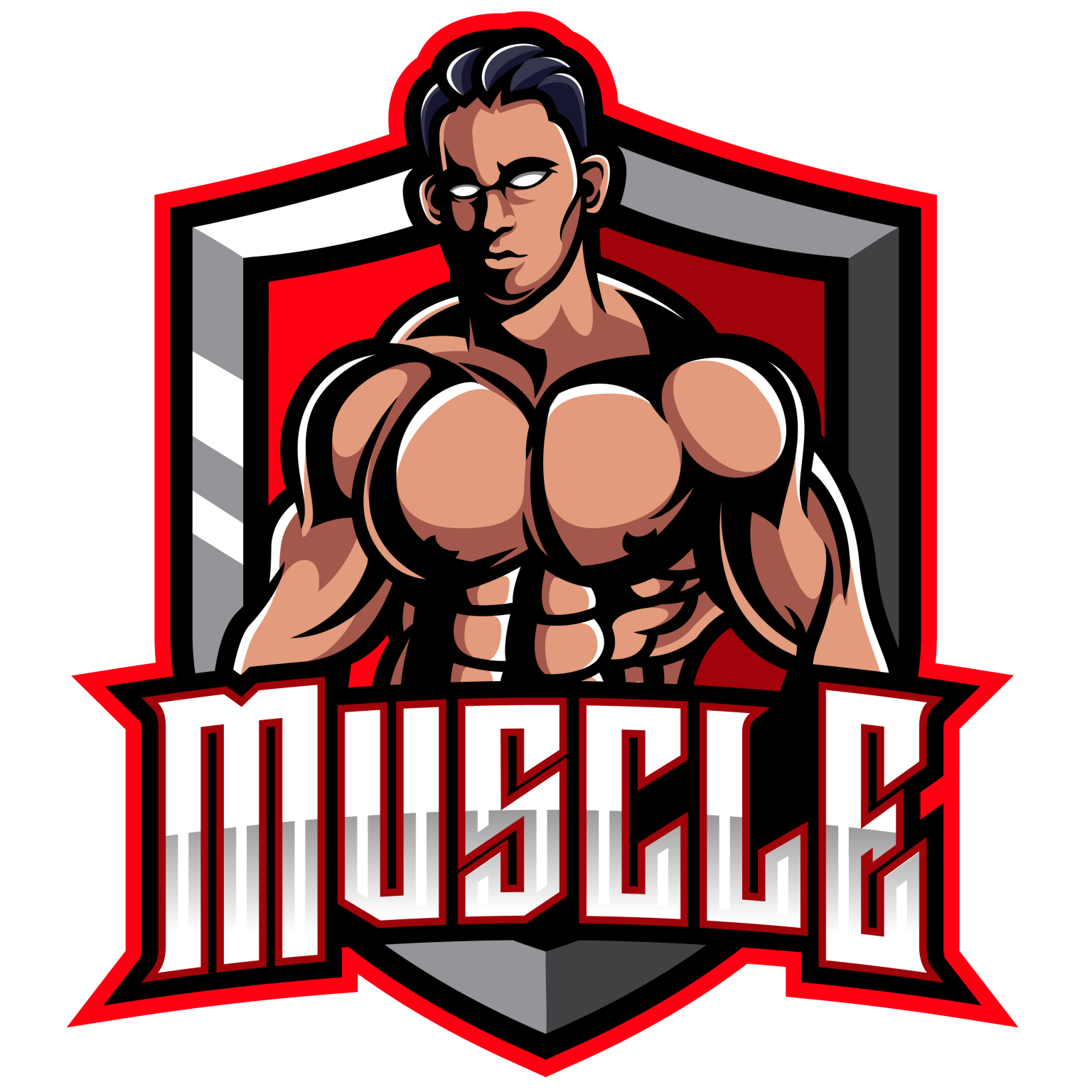 Muscle Fighter Esports Mascot Logo – GraphicsFamily