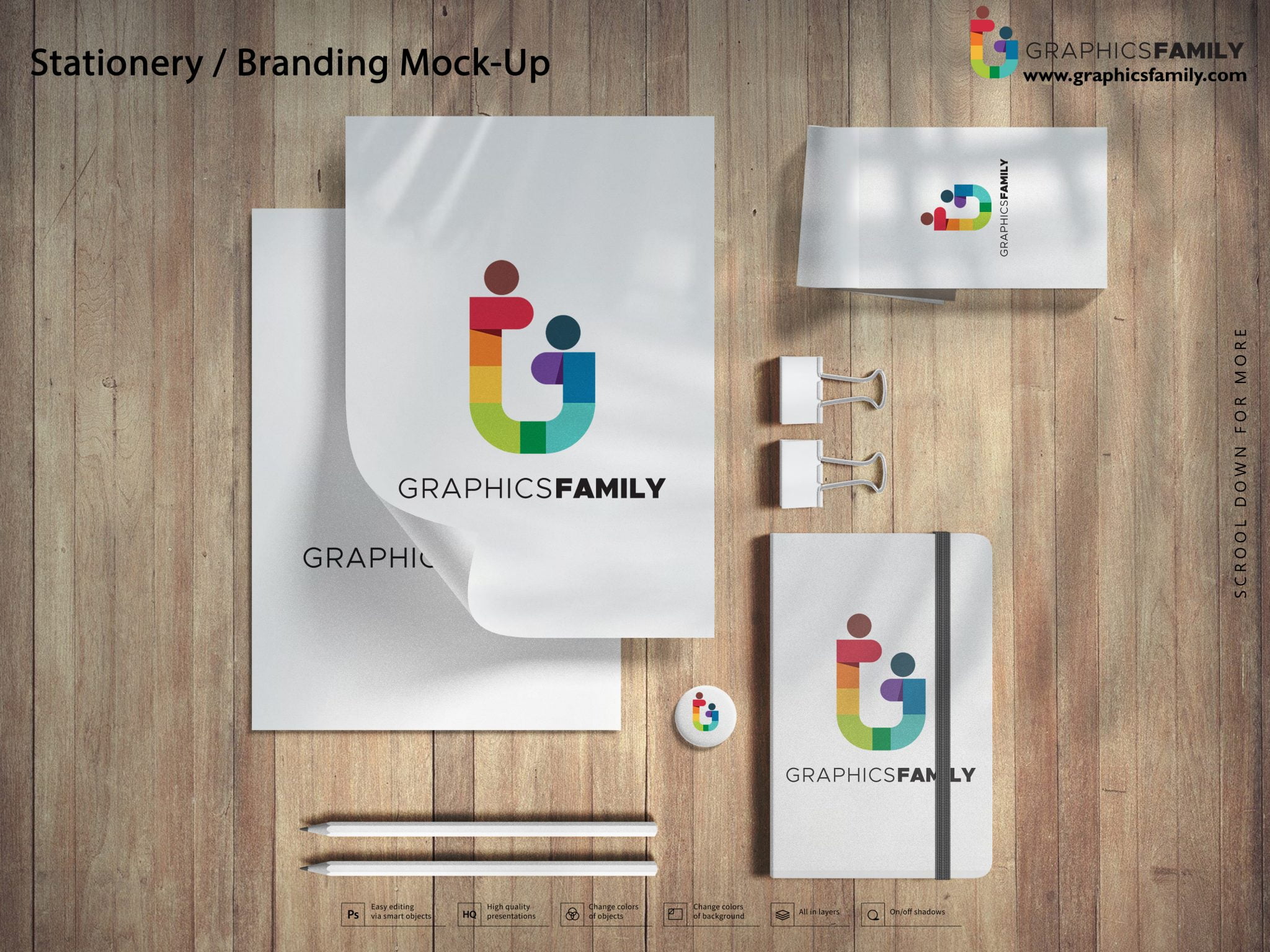 Free Stationery Branding Mock-Up – GraphicsFamily
