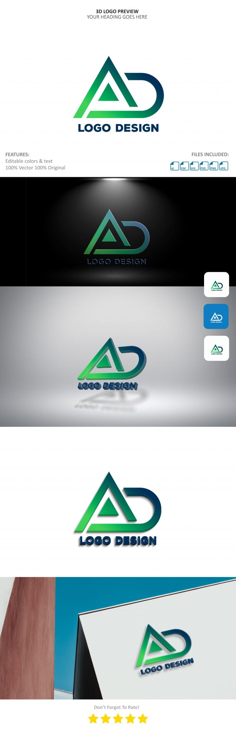 AD Letters Logo Template Design – GraphicsFamily