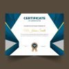 Blue certificate design in professional style – GraphicsFamily