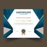 Blue certificate design in professional style – GraphicsFamily