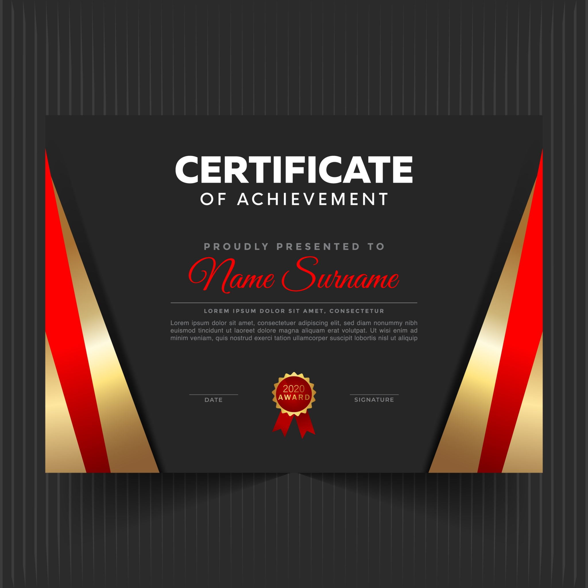🏆 Free Certificate Template Design With Luxury Pattern – GraphicsFamily