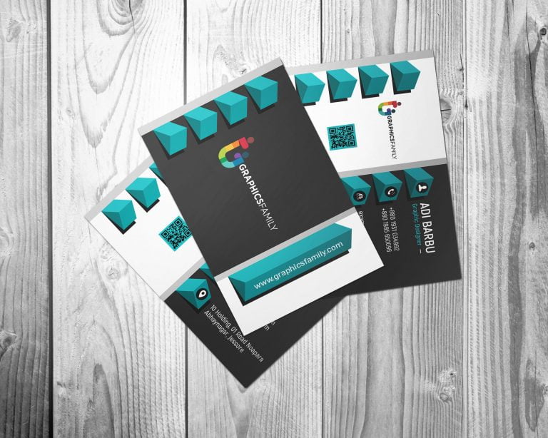 Elegant Realistic 3D Business Card Template Free Psd – GraphicsFamily