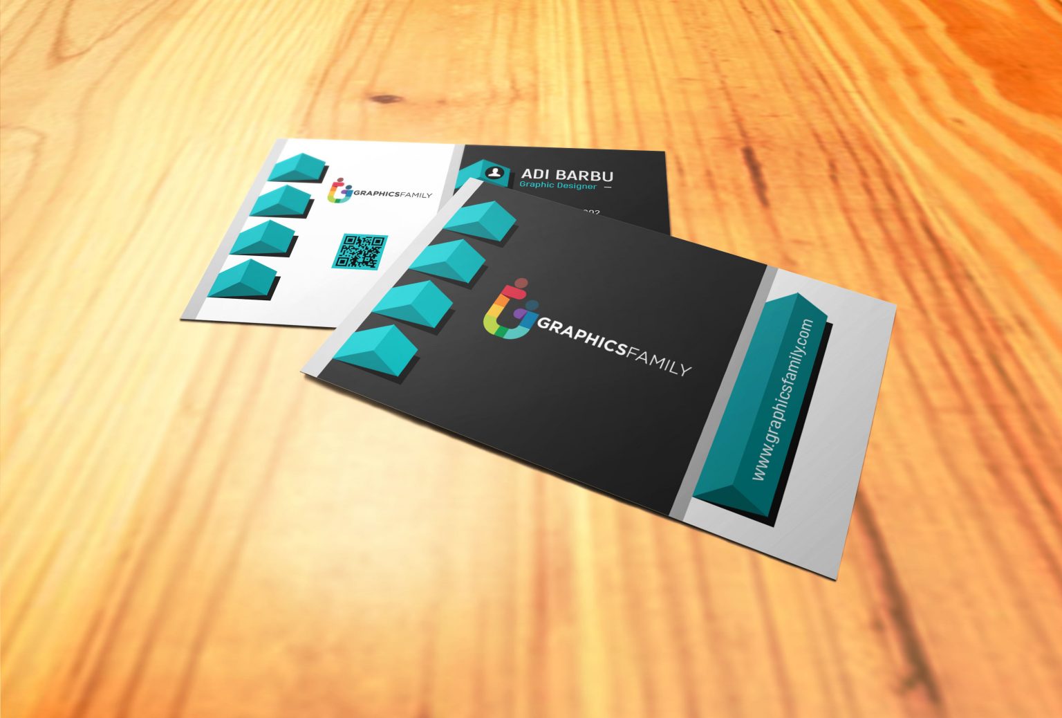 Elegant Realistic 3D Business Card Template Free Psd – GraphicsFamily
