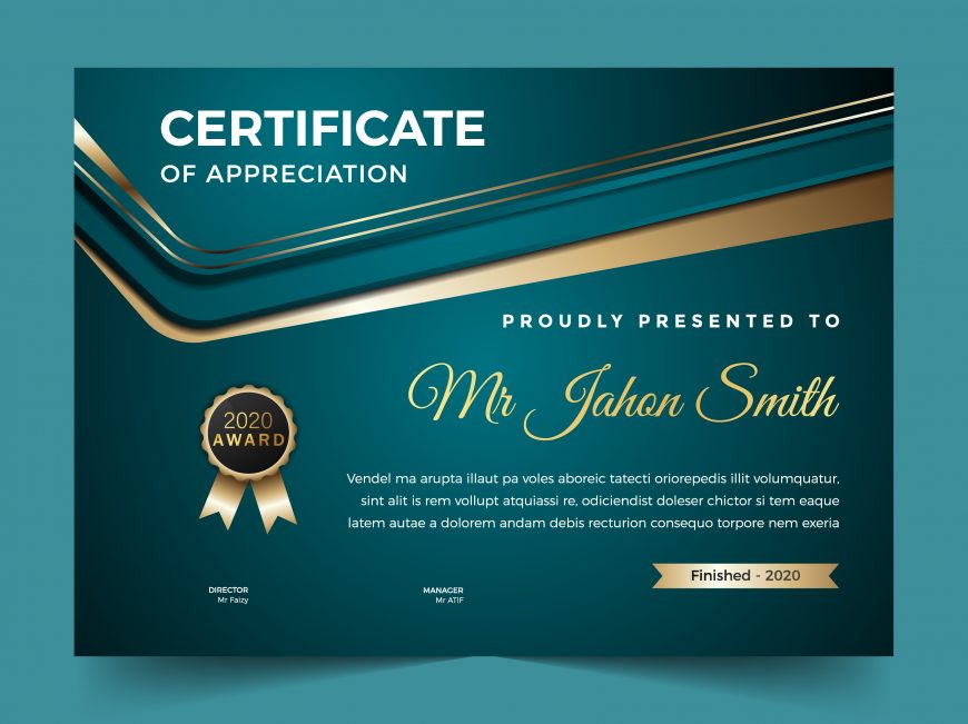 Certificate Of Achievement Template Free PSD GraphicsFamily Certificate Of Achievement Template Free PSD GraphicsFamily
