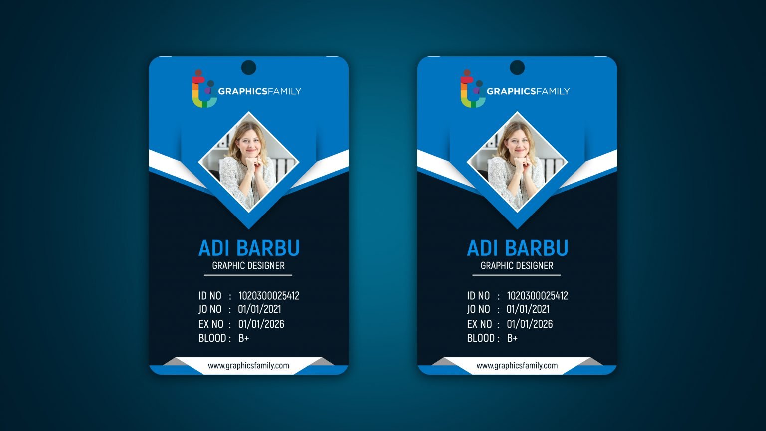 Free Corporate Id Card Design Template GraphicsFamily