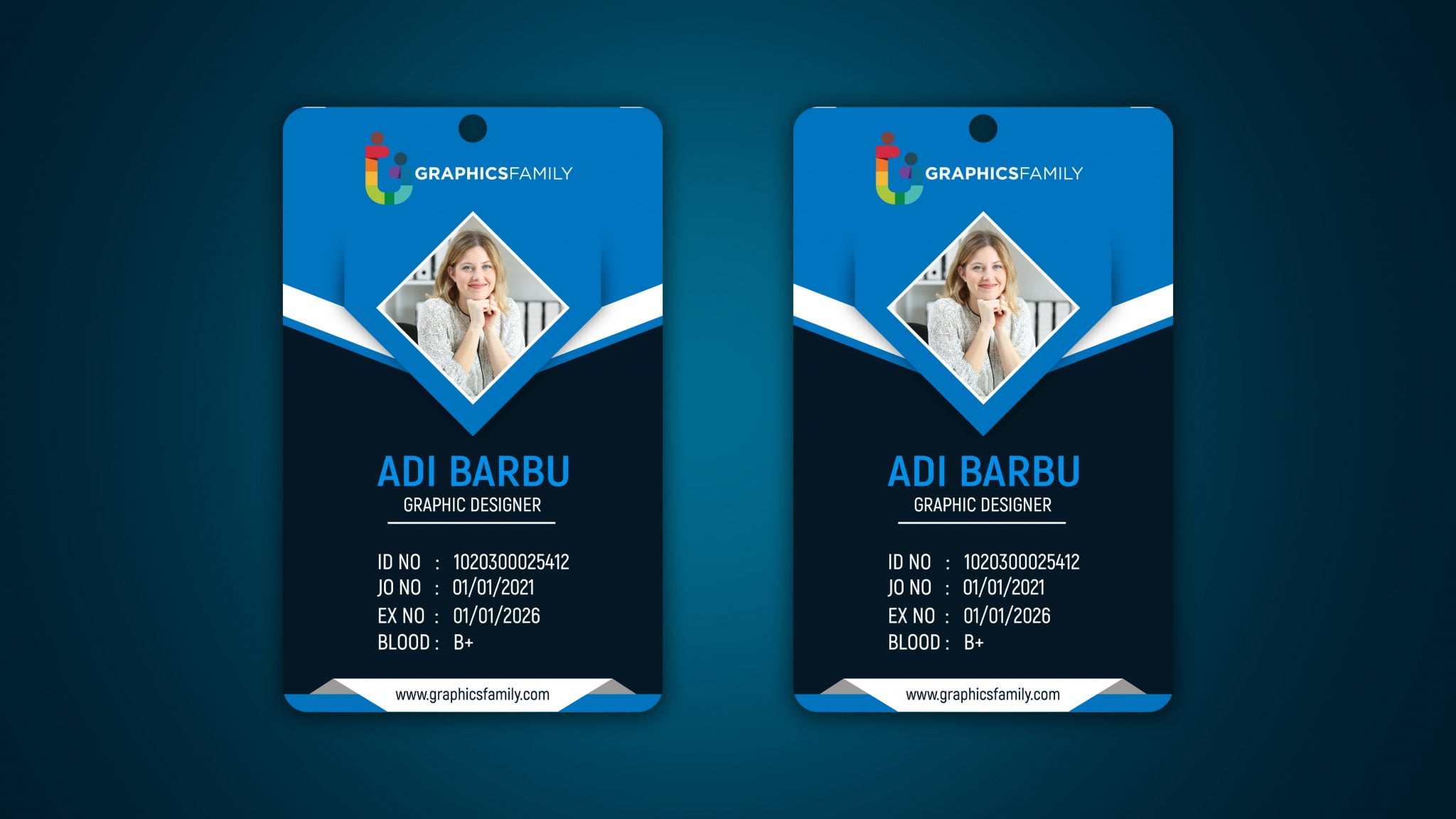 Free Corporate Id Card Design Template GraphicsFamily