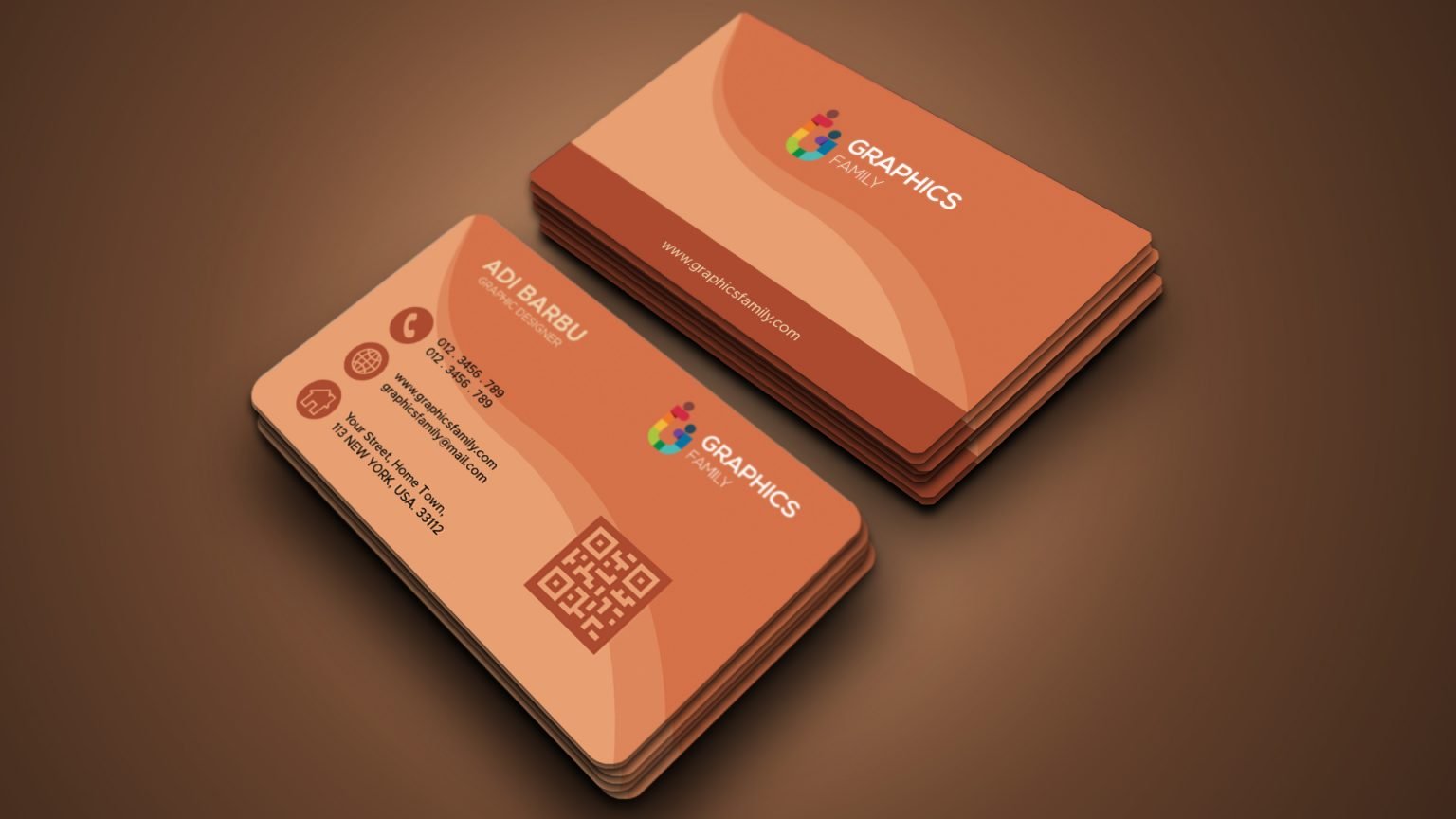 Free Visit card with abstract detailed – GraphicsFamily