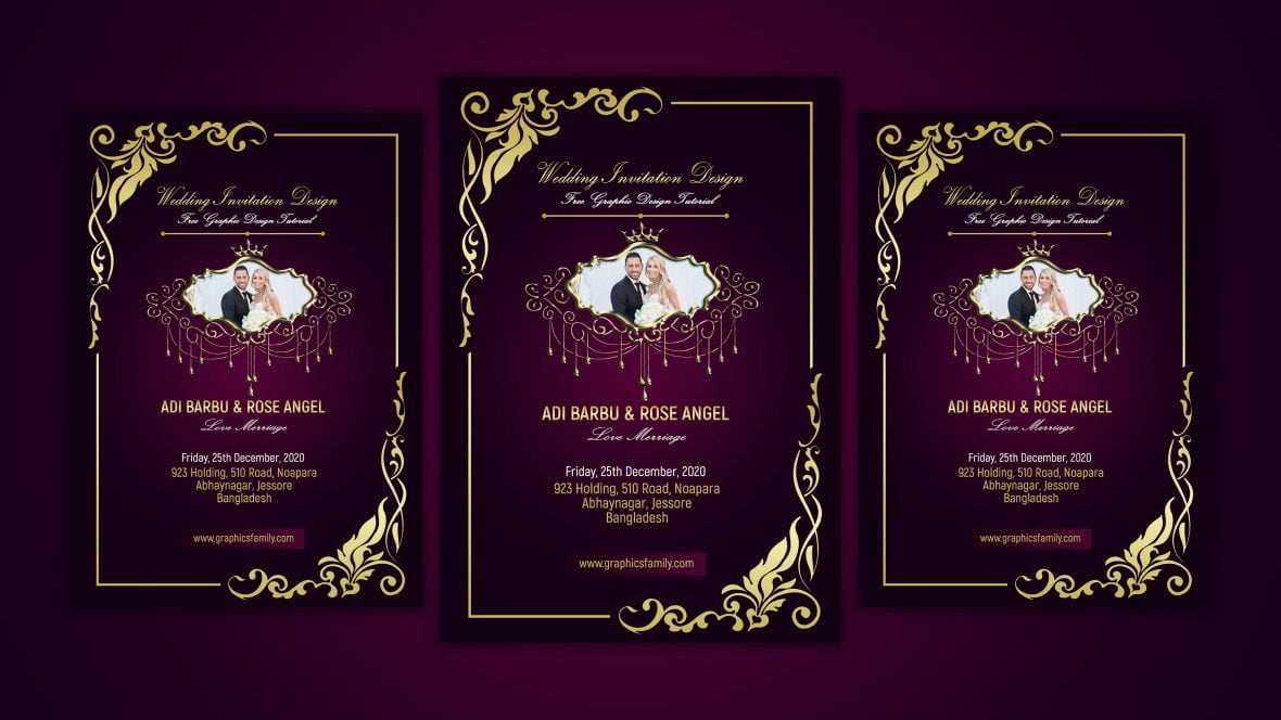 Free Wedding Invitation Card Template GraphicsFamily