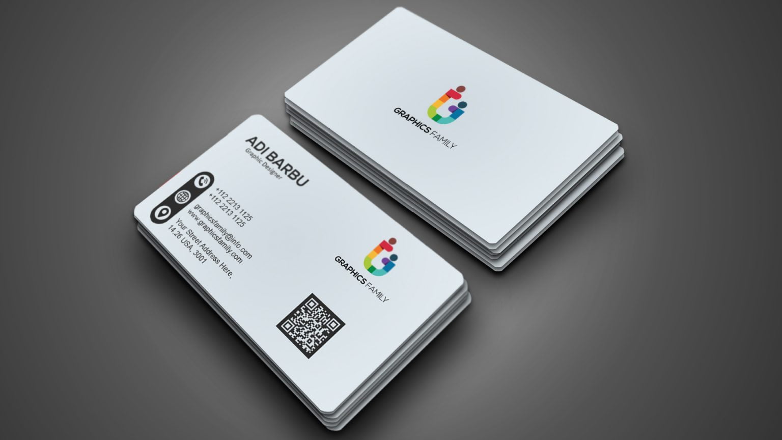 Free White Elegant Business Card Design – GraphicsFamily