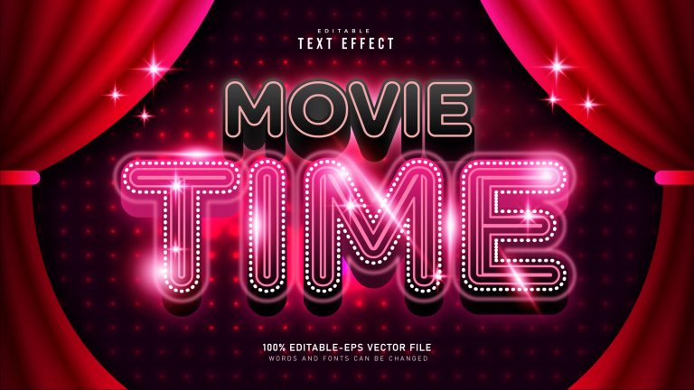 Movie Time Text Style Effect – GraphicsFamily