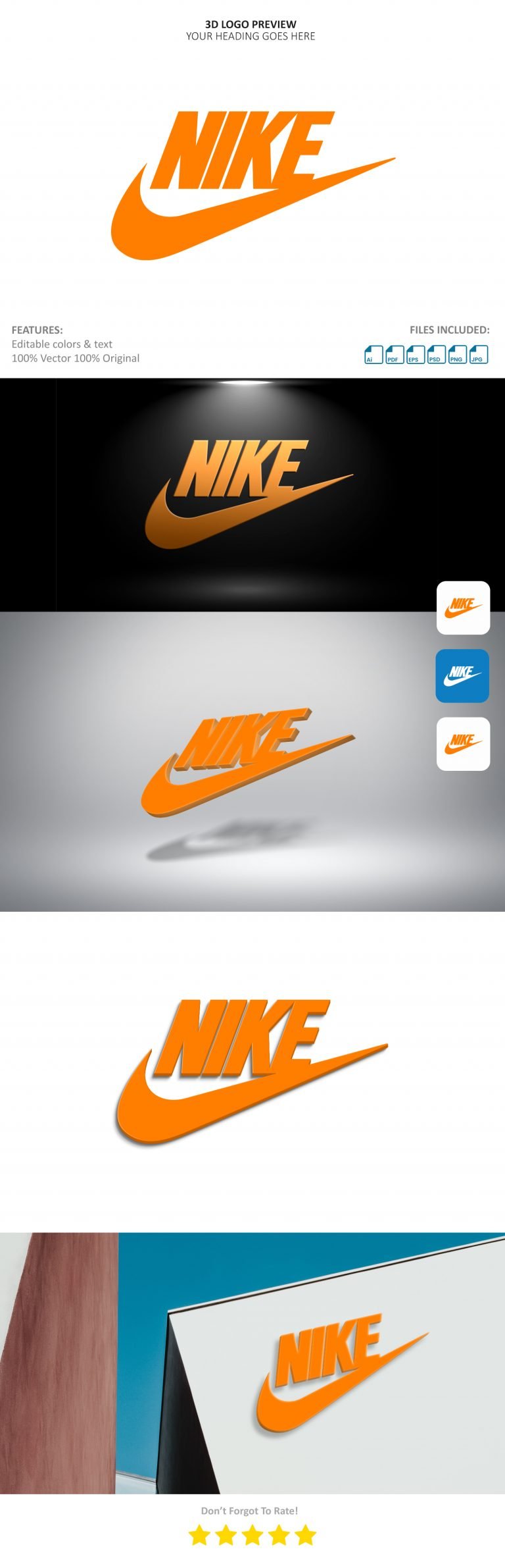 3D Logo Preview Mockup – GraphicsFamily