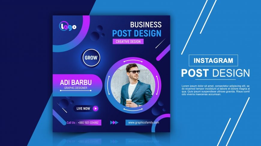 Free Instagram Post Business Banner PSD Template GraphicsFamily