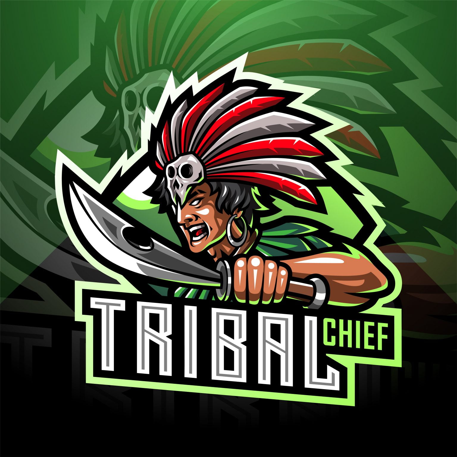 Tribal Chief Mascot Logo Template – GraphicsFamily