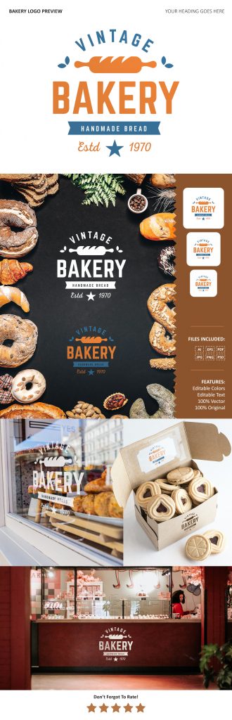 Bakery Logo Preview Mockup – GraphicsFamily