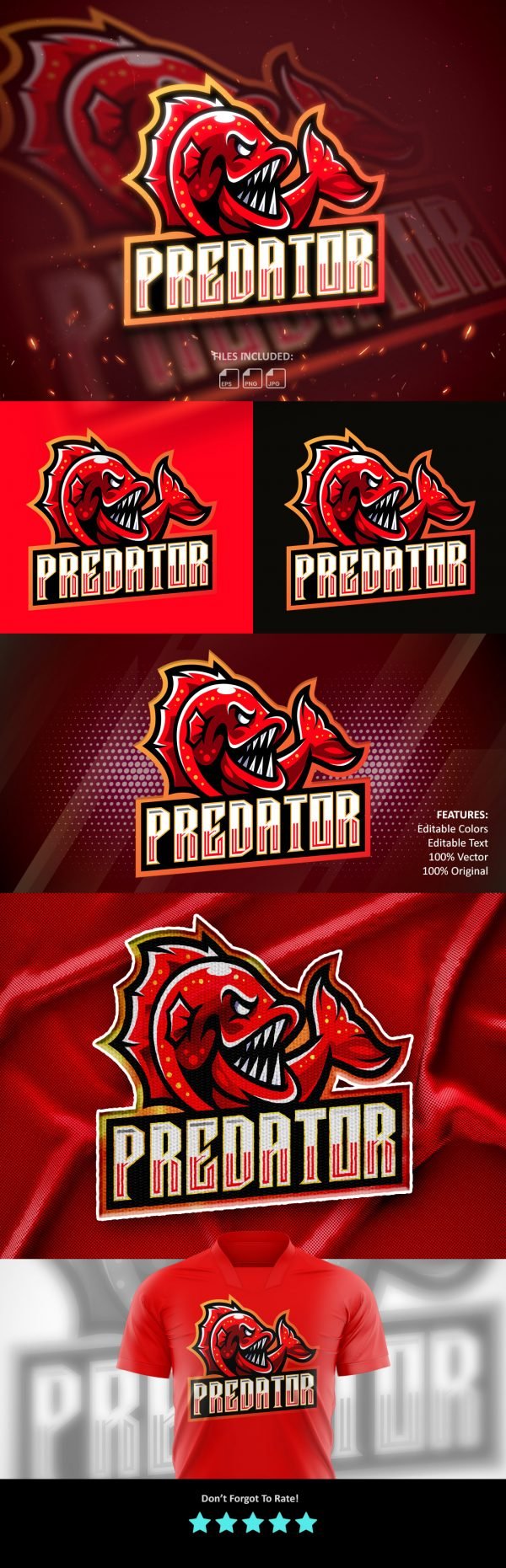 Predator Mascot Logo Template – GraphicsFamily