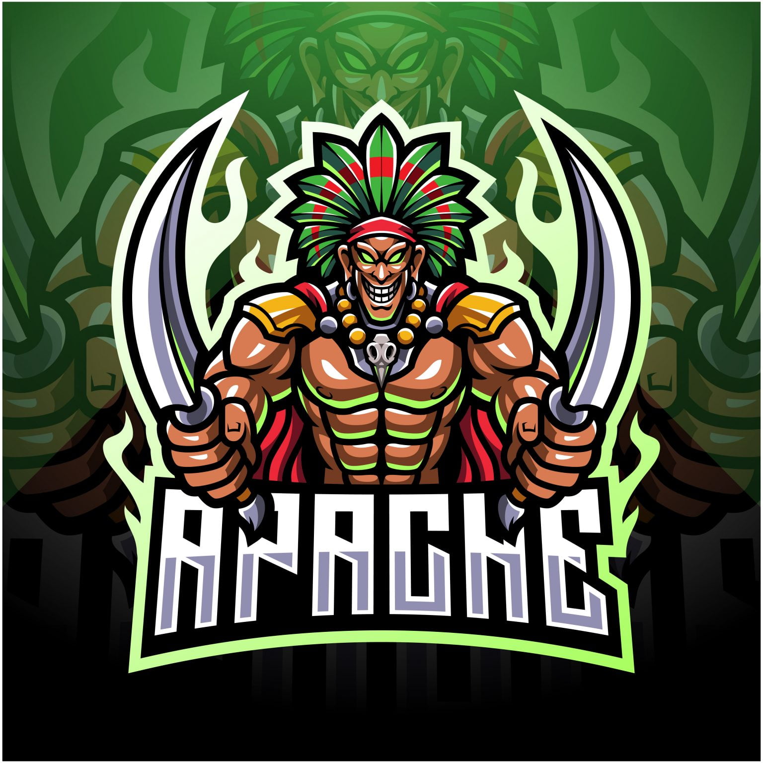 Free Apache Mascot Logo – GraphicsFamily