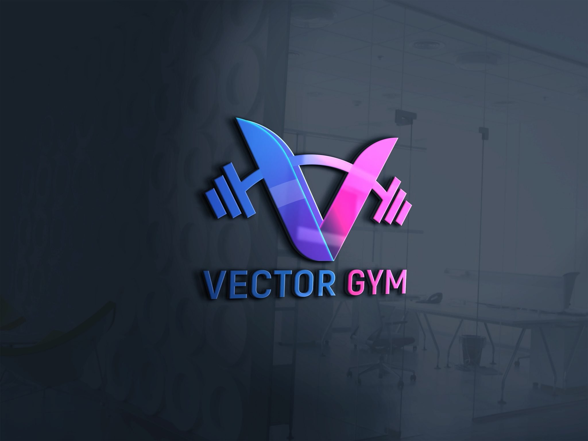 Vector Gym Logo PSD Template – GraphicsFamily