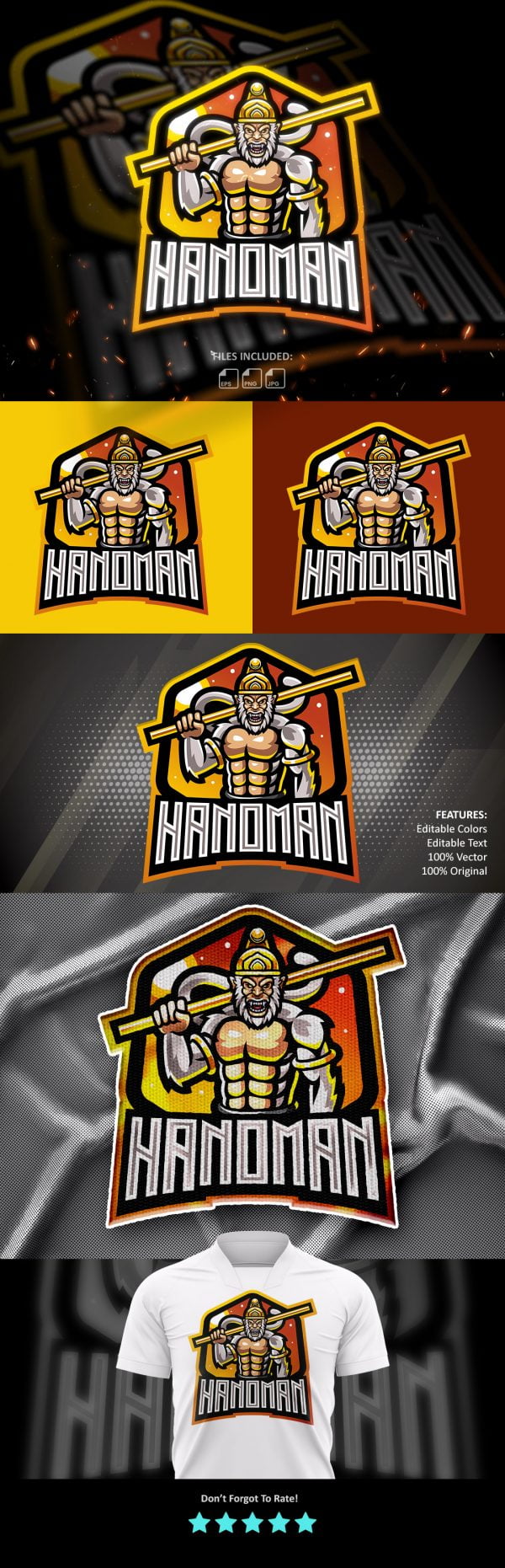 Hanoman Mascot Logo – GraphicsFamily