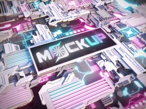 Logo Mockup with Sci-Fi Technology Style – GraphicsFamily