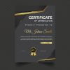 Premium golden black vertical certificate template design – GraphicsFamily