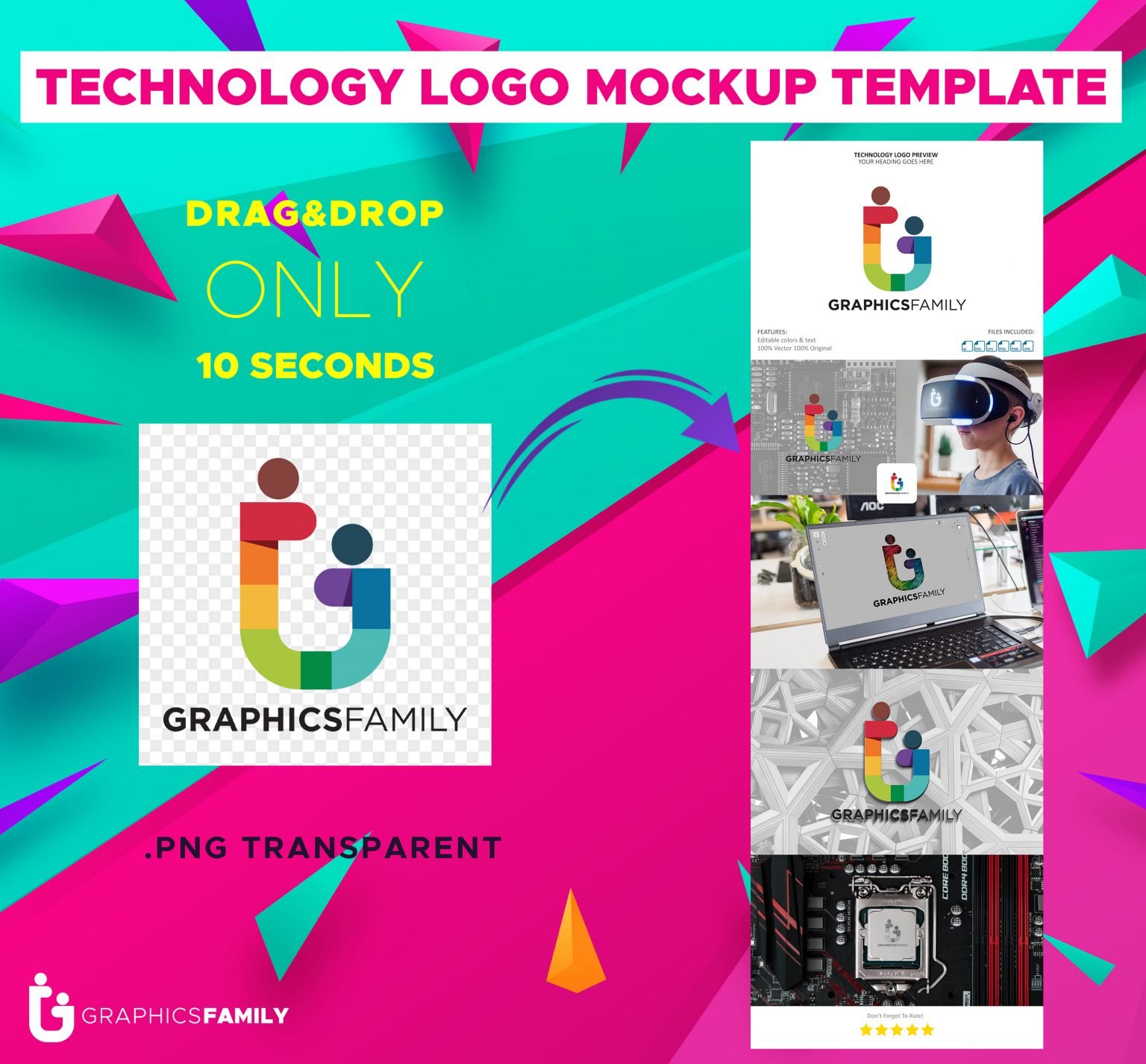 Technology Logo Mockup Template – GraphicsFamily