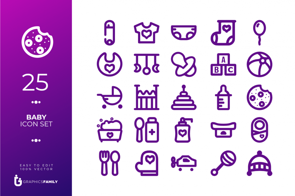 Free Babies Icon Set – GraphicsFamily