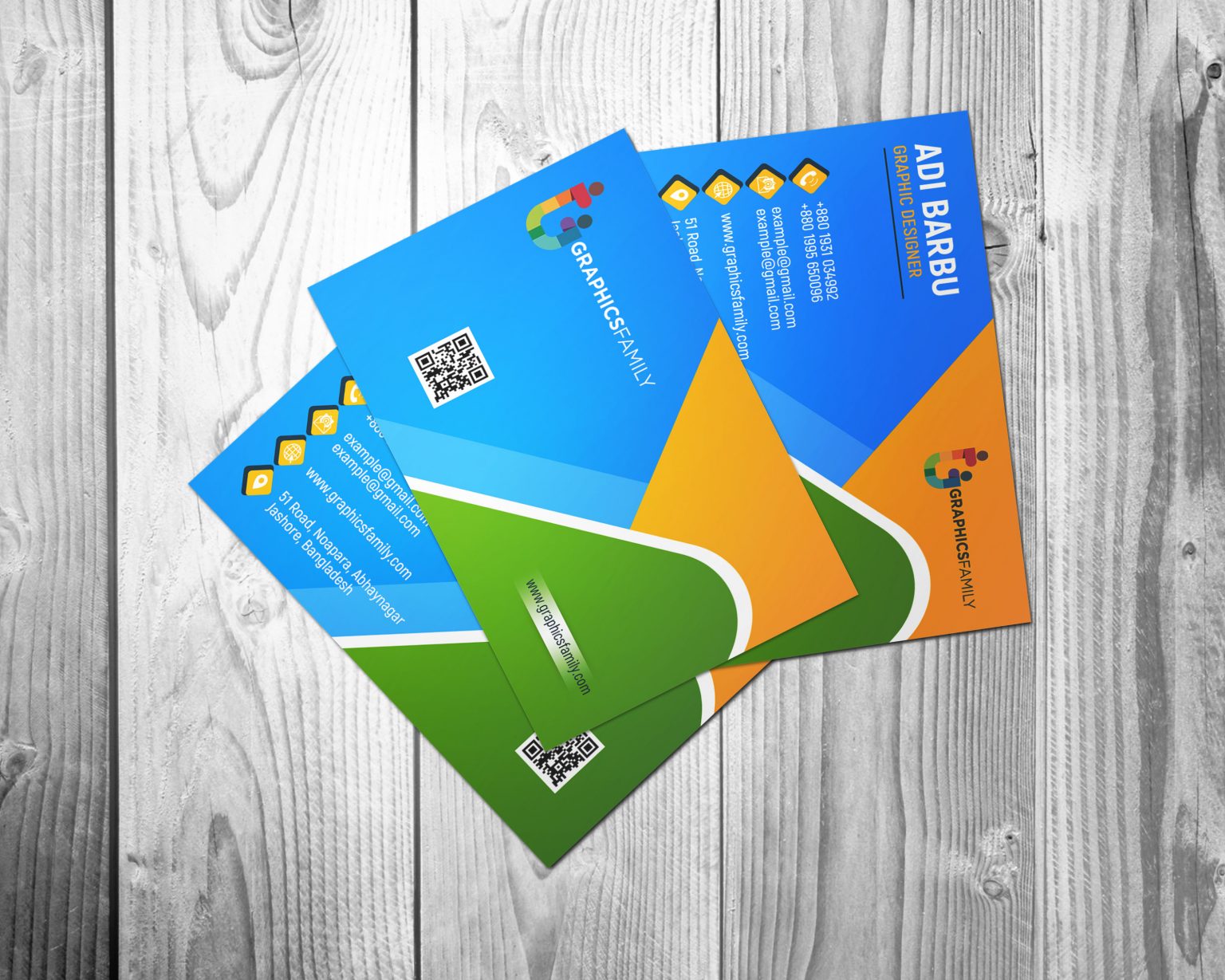 Colorful Business Visiting Card Design – GraphicsFamily