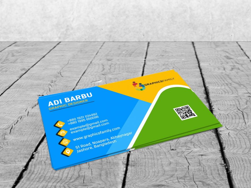 Colorful Business Visiting Card Design – GraphicsFamily