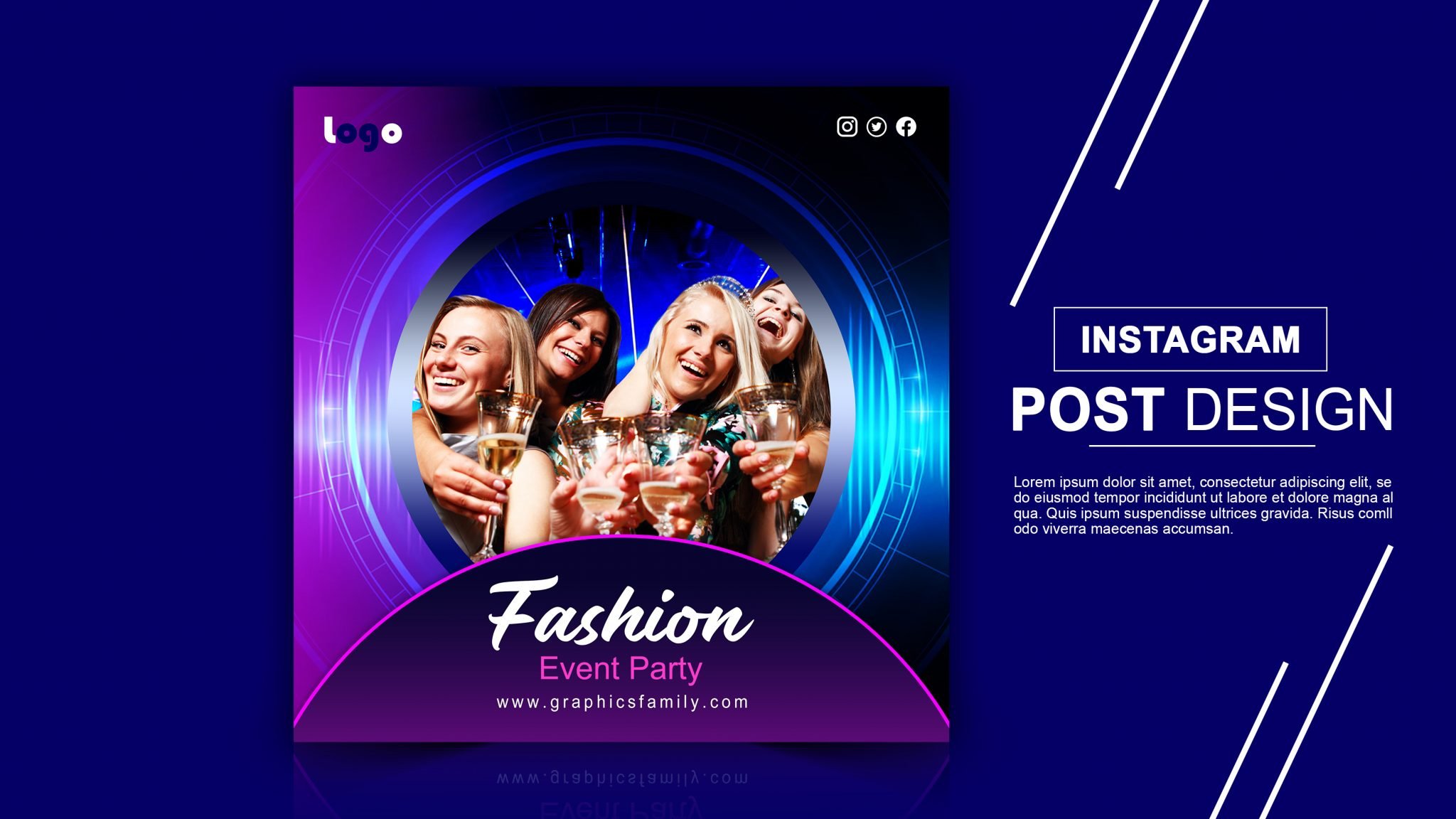 Fashion Design Event Free Instagram Post Design – GraphicsFamily