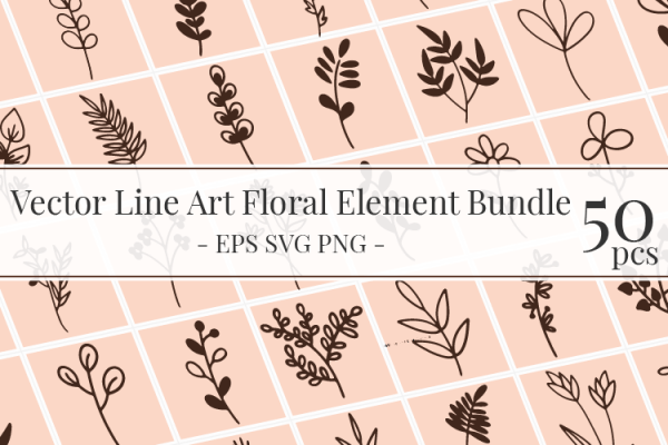 Floral Design Elements Bundle Vector Art – GraphicsFamily