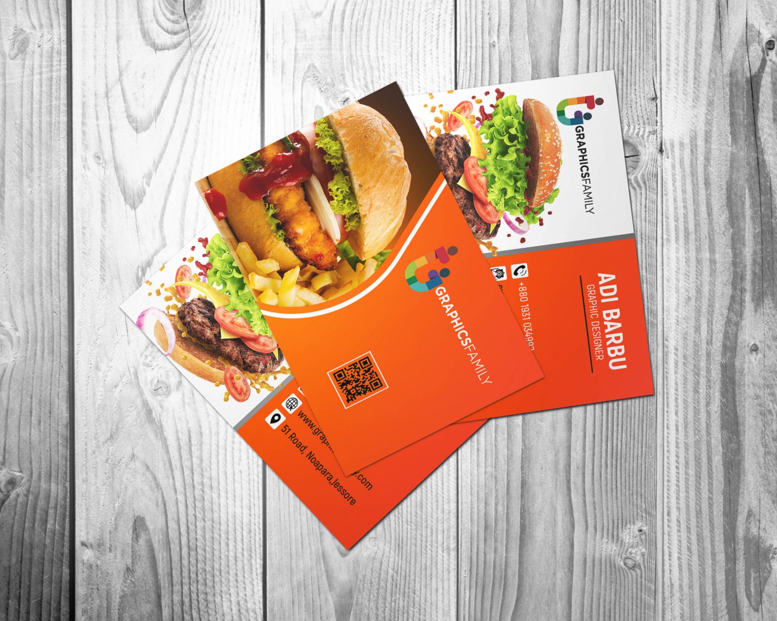 Food Company Visiting Card Design – GraphicsFamily