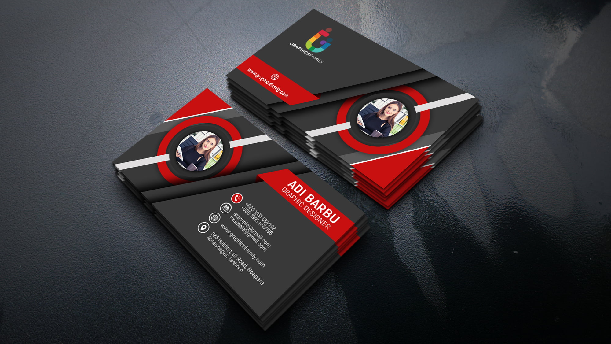 Free 3D Visiting Card Design In Photoshop GraphicsFamily