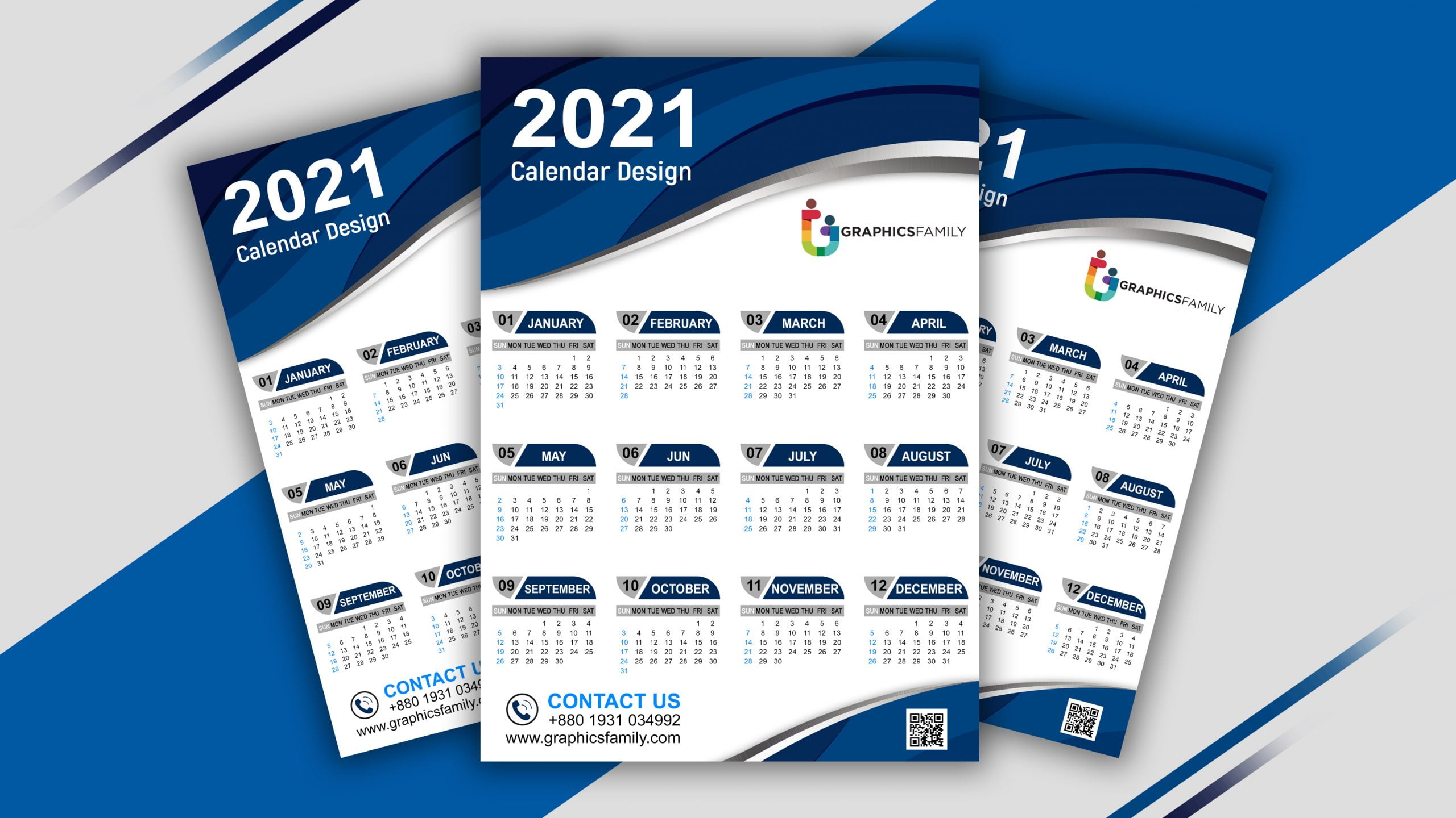 Free Editable Professional Calendar Design For Photoshop GraphicsFamily