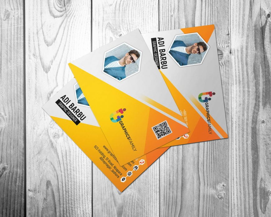 Yellow Visiting Card Design – GraphicsFamily