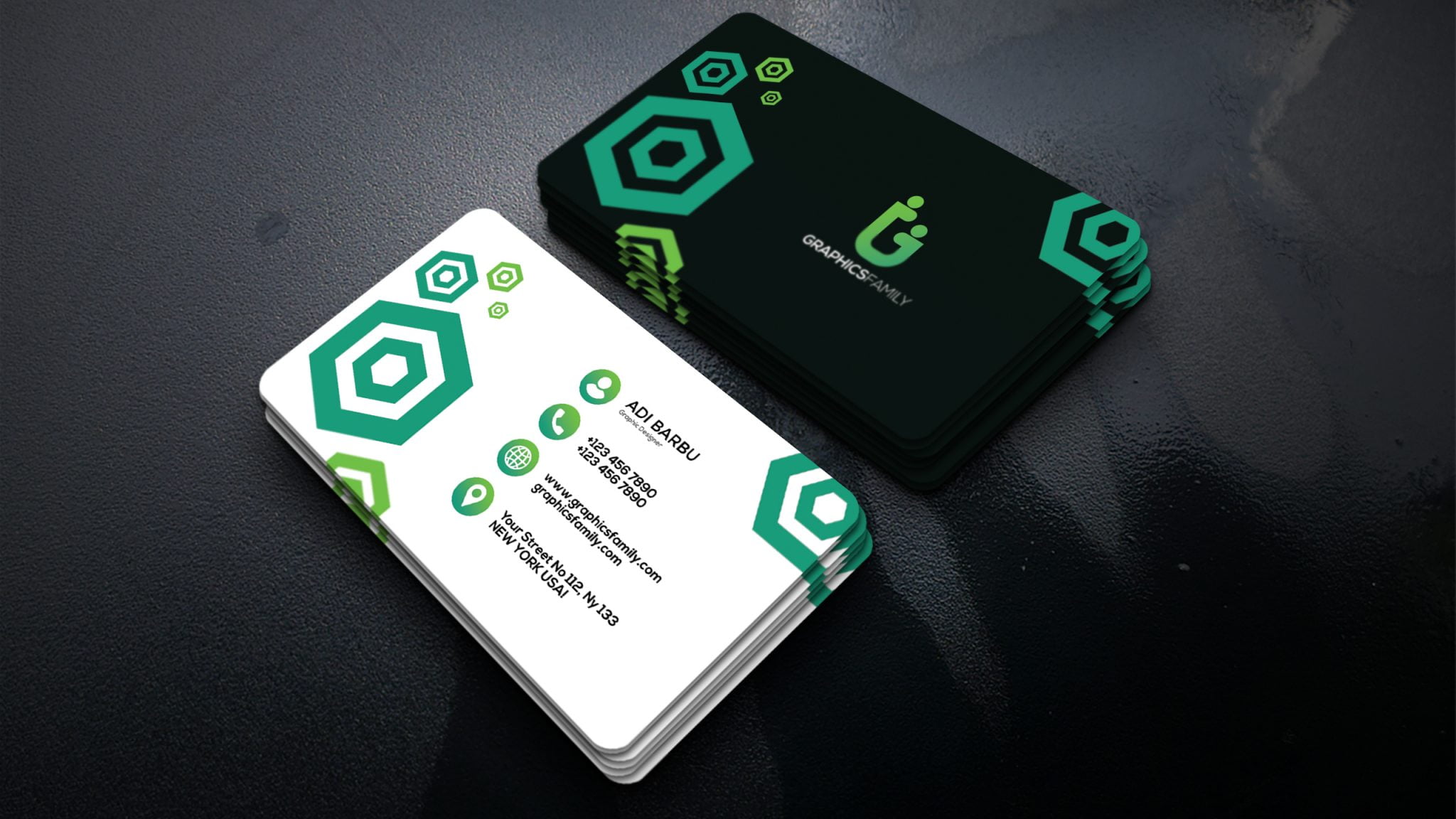 Simple Visiting Card Design in Photoshop – GraphicsFamily