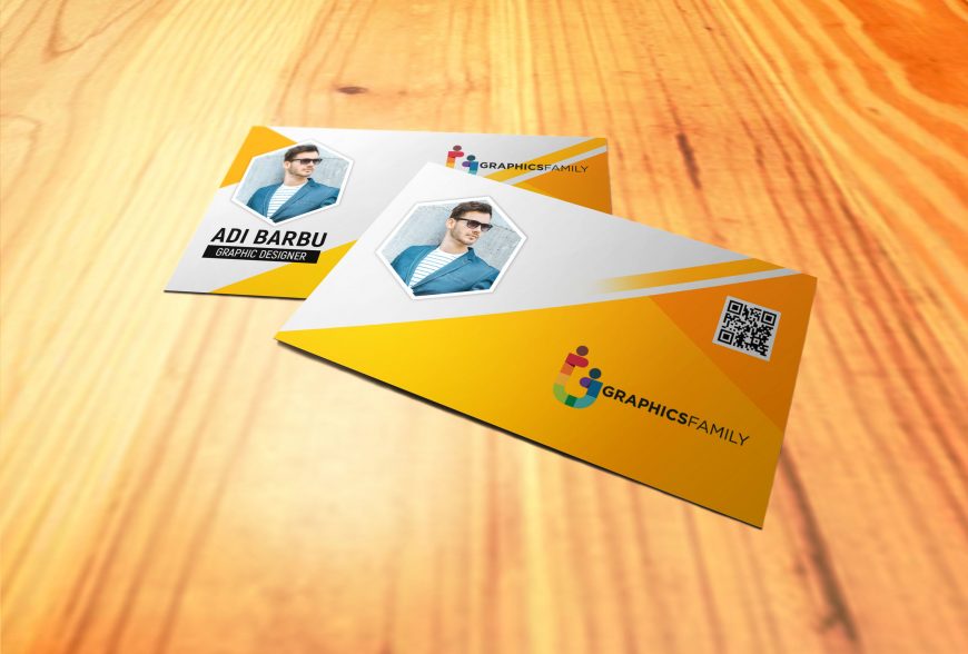 Yellow Visiting Card Design – GraphicsFamily