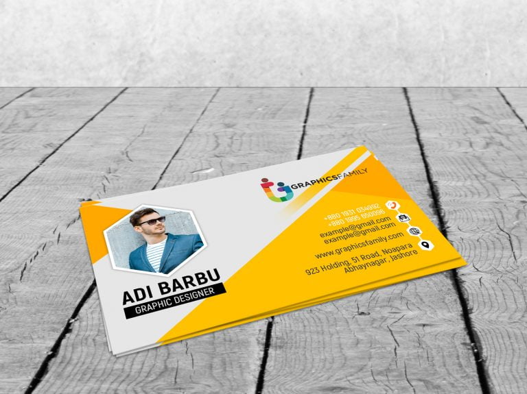 Yellow Visiting Card Design – GraphicsFamily